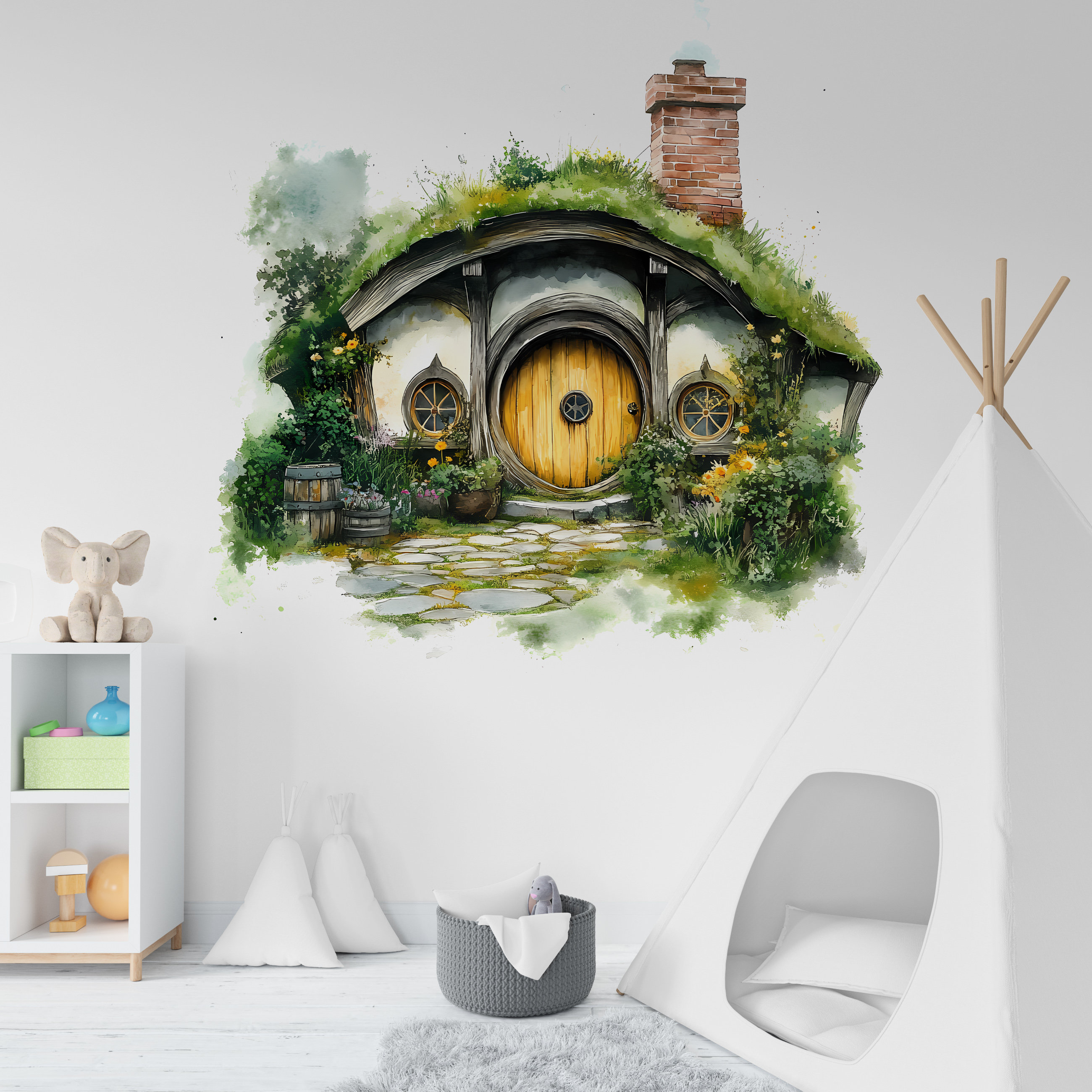 August Grove® Whimsical Hobbit House Vinyl Wall Sticker – Cozy Fairy ...