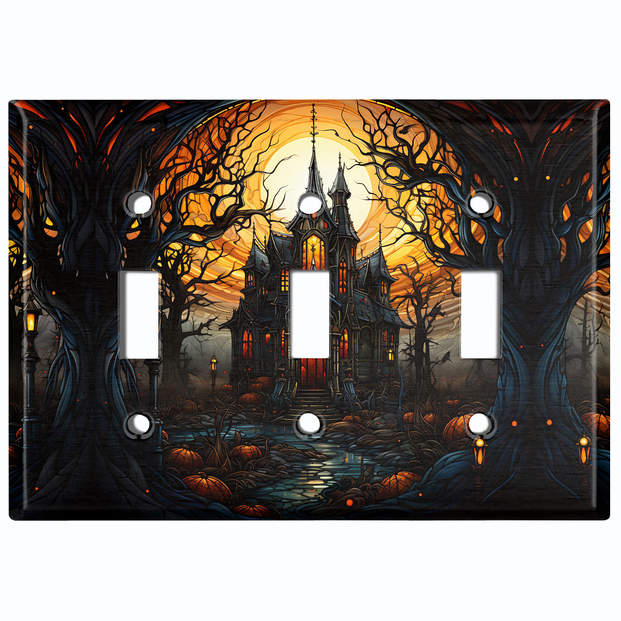 WorldAcc Halloween Spooky Manor House Christmas Festive Tree Lights 3 ...