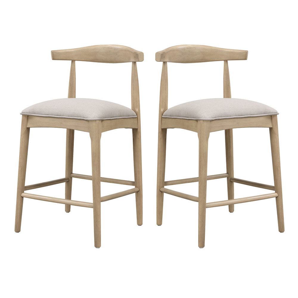 Everly Quinn BAR STOOL IN PEBBLE Andrei (SET OF 2) | Wayfair