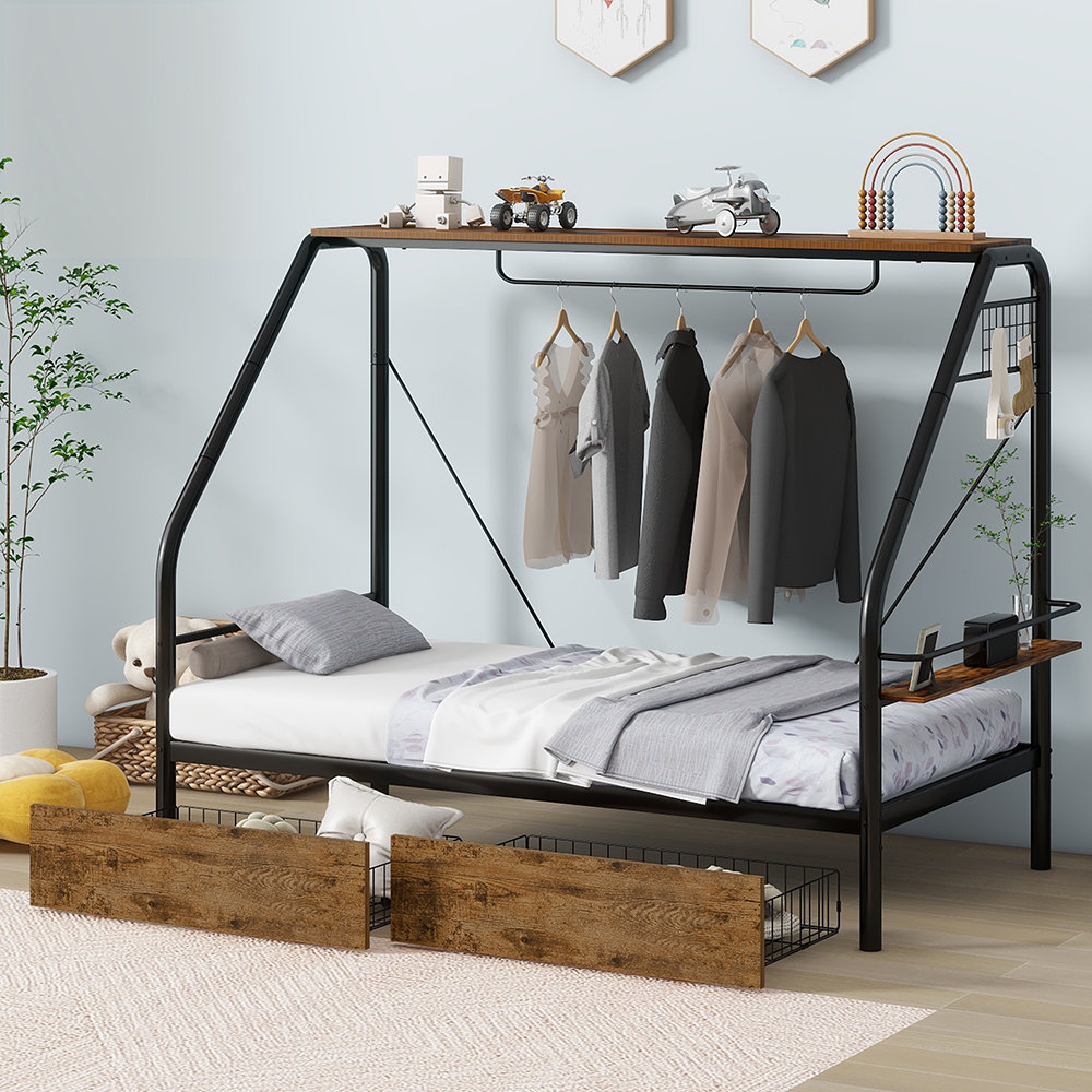 Mason & Marbles Chael Metal Platform Storage Bed | Wayfair