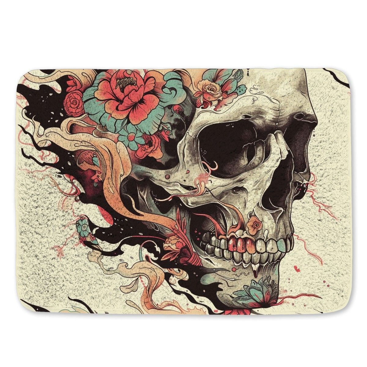skull bath mat
