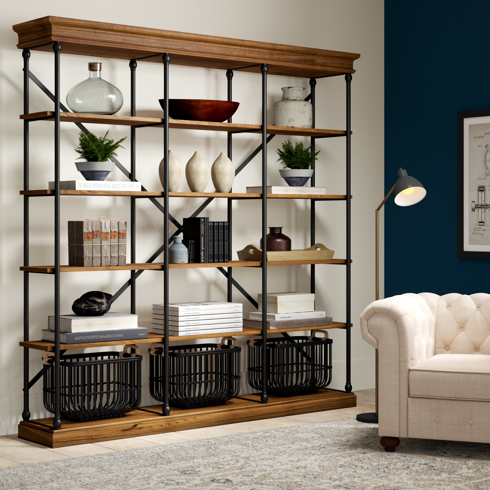 Greyleigh™ Kyler Etagere Bookcase & Reviews | Wayfair