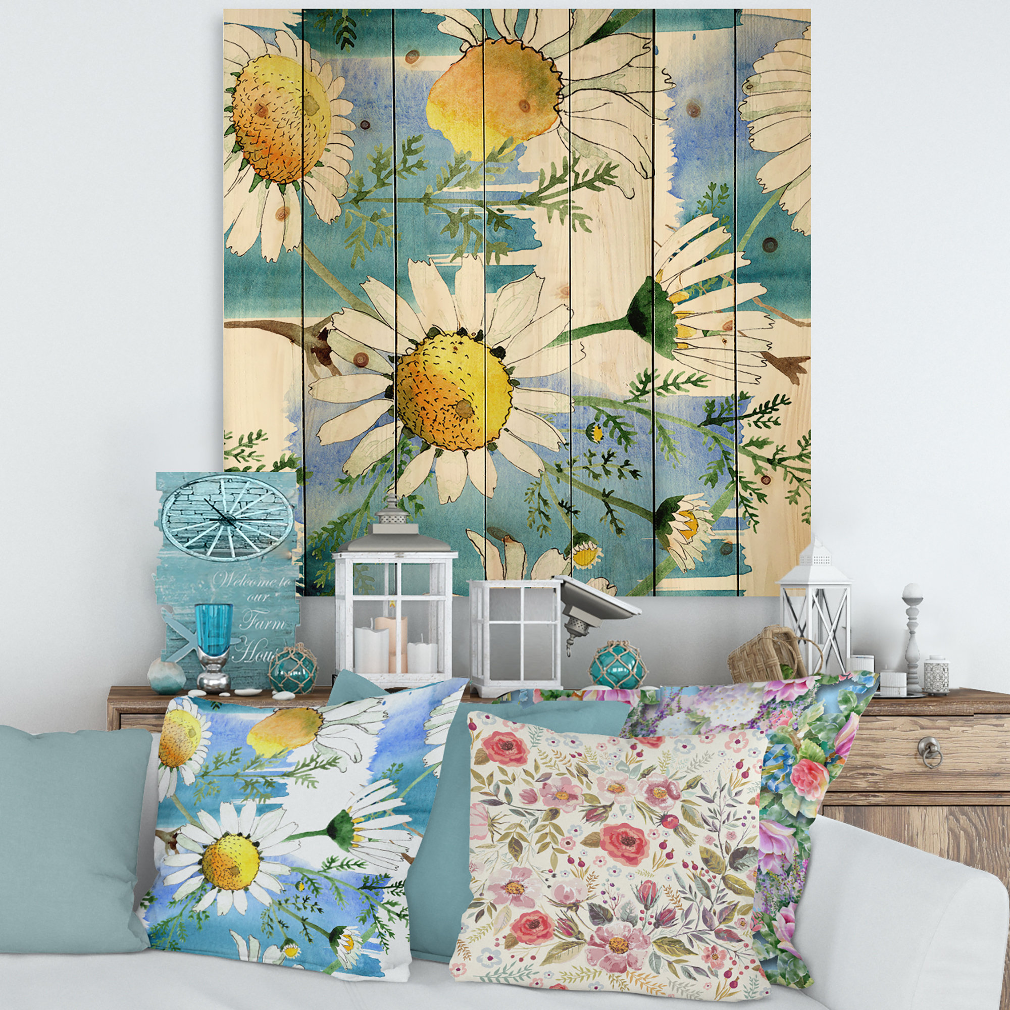 East Urban Home Wild Spring Chamomile Flowers - Traditional Print On ...