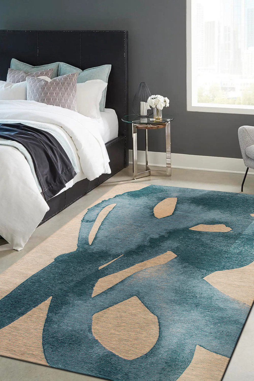 Beneffito Swing Machine Woven Flatweave Blue Area Rug | Wayfair.co.uk