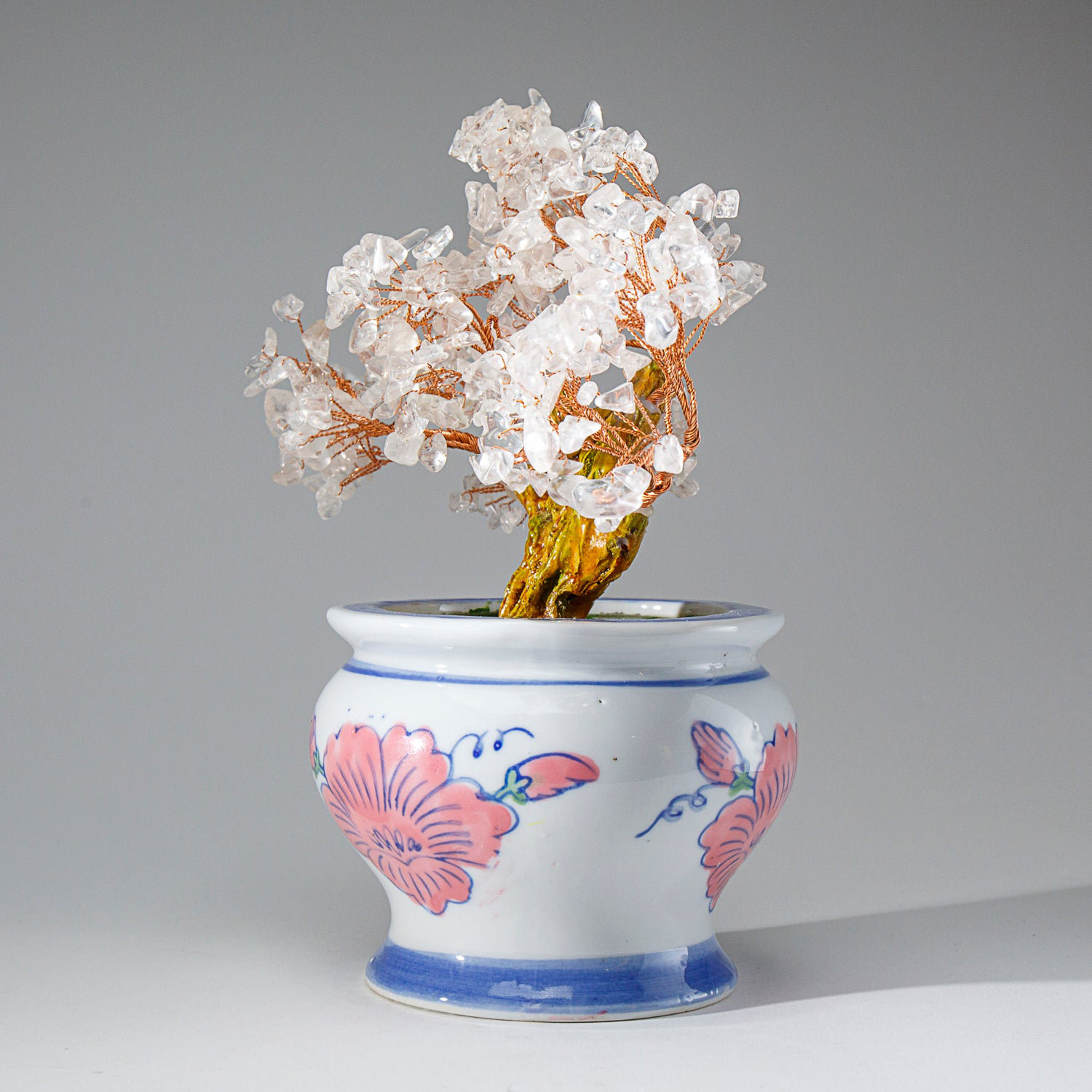 Astro Gallery of Gems Genuine Quartz Gemstone Bonsai Tree in Round ...