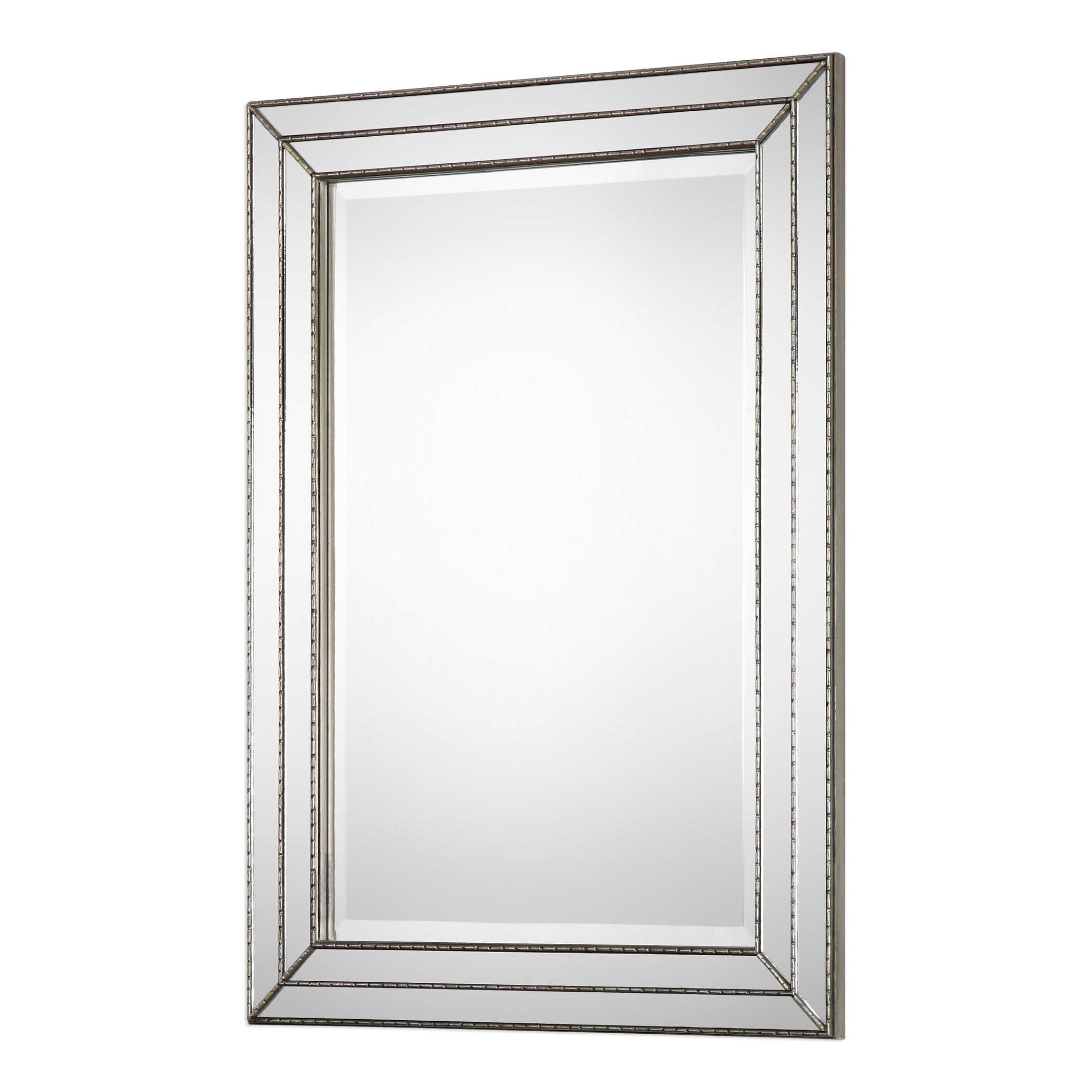 House of Hampton® Silver Metallic Frame with Beveled Center Miyoko ...