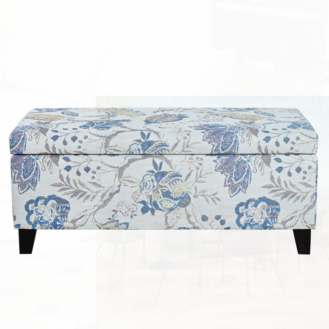 Red Barrel Studio® Storage Ottoman with Floral Patterned Fabric | Wayfair