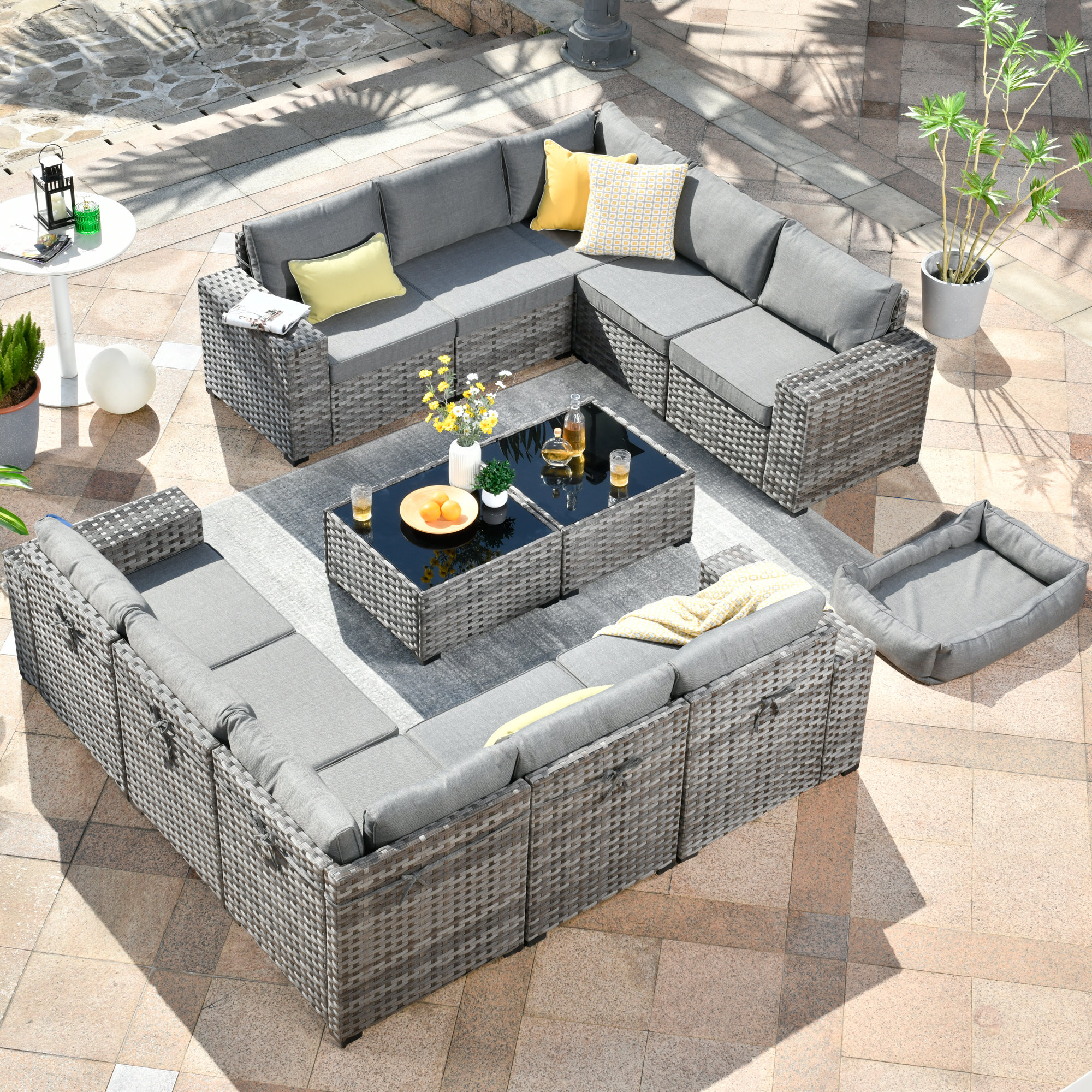 Latitude Run® Evanna 10 - Person Outdoor Seating Group with Cushions ...