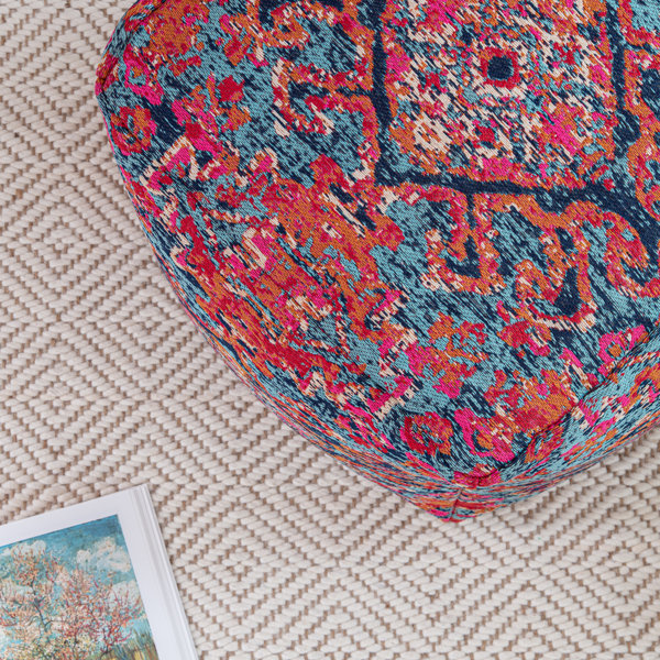 Bungalow Rose Glaspy 20" X 20" X 20" Multicolor Pouf & Reviews | Wayfair