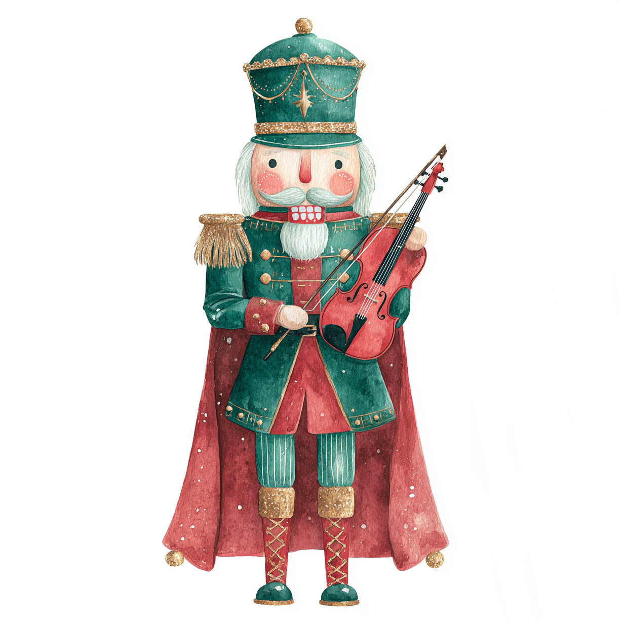 Fleur De Lis Living Holiday Nutcracker with Violin Wrapped Canvas Wall ...