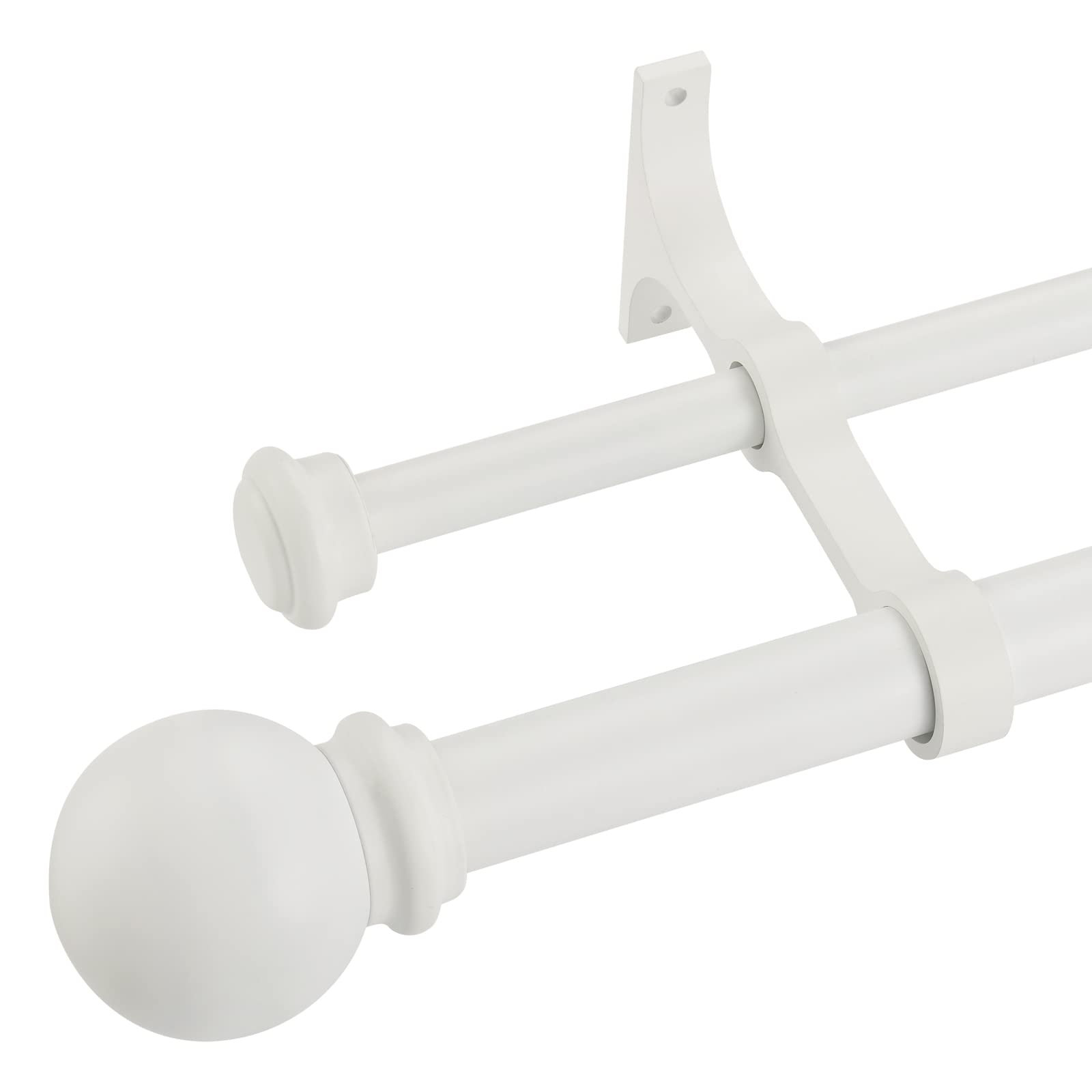 Darby Home Co Tringle à rideaux double de 84 à 120 po, tringle à rideaux double réglable de 1 po ...