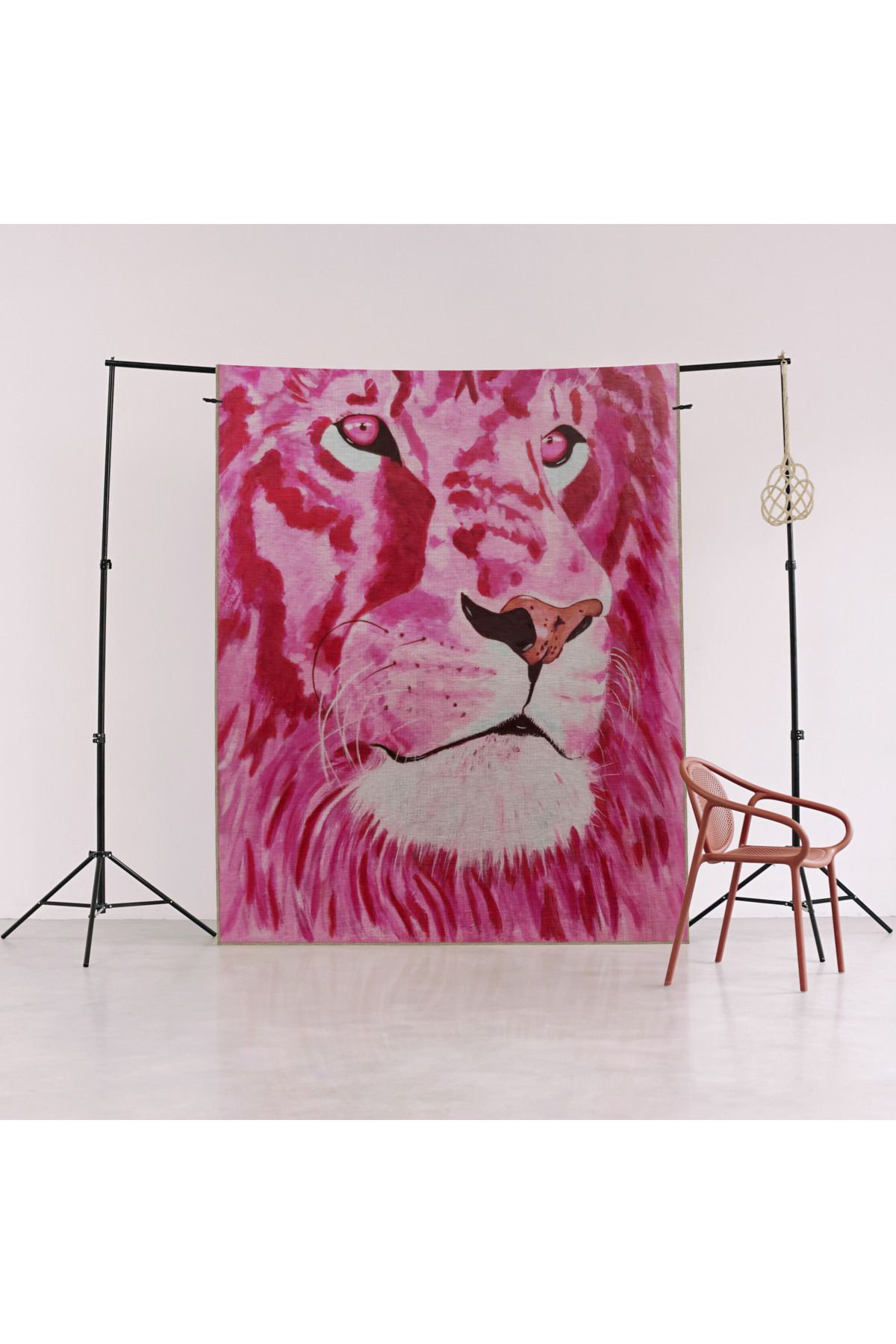 Orren Ellis Pink Themed Noble Lion Patterned Creative Modern Decorative ...