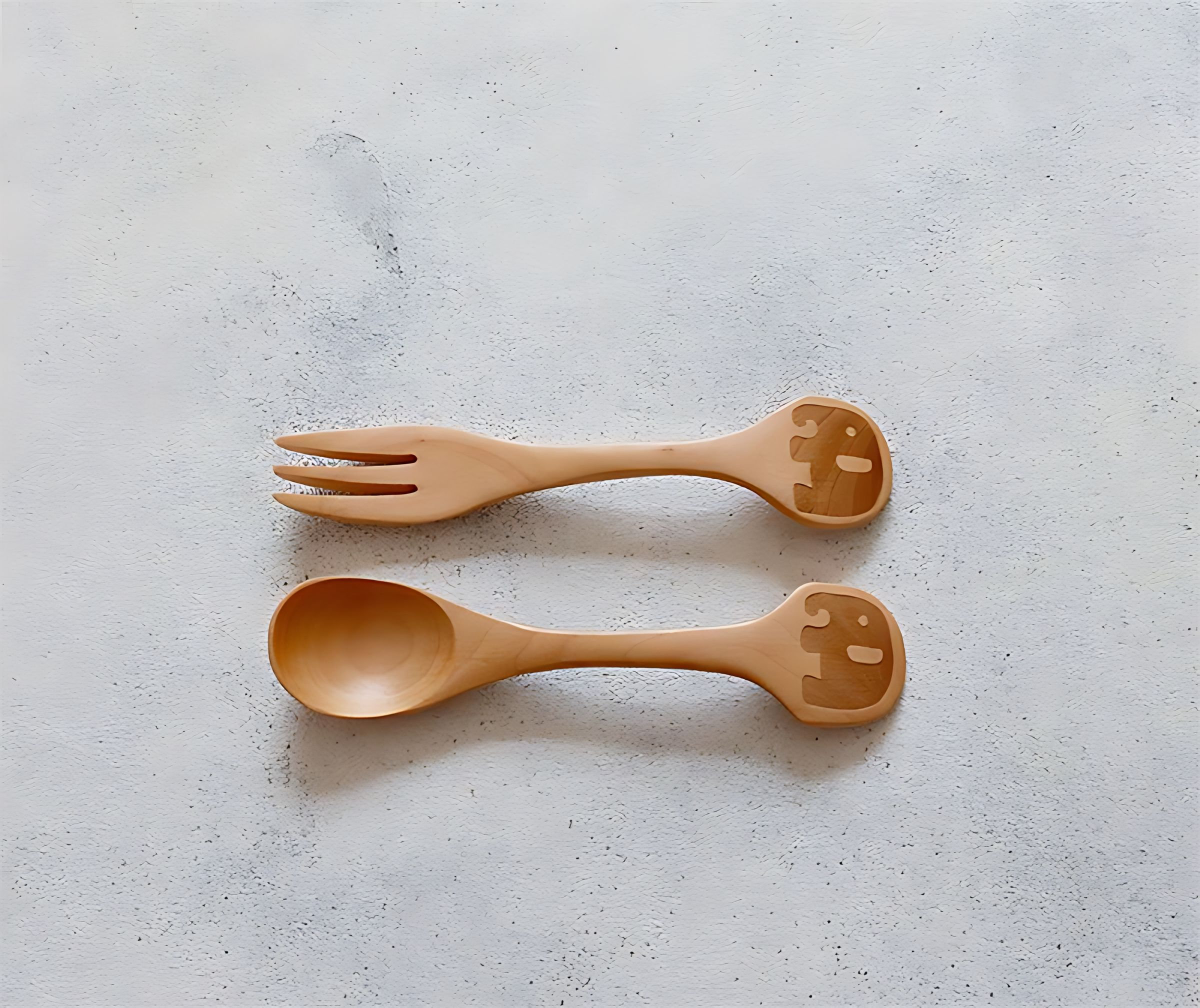 Indigo Safari Cute Cartoon Japanese-Style Simple Small Wooden Spoon ...