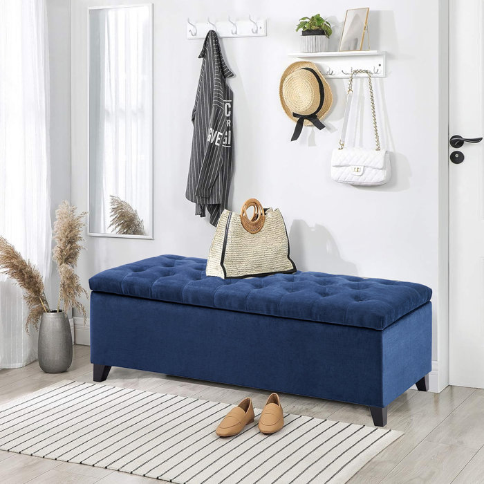Hokku Designs Jahmere Polyester Upholstered Storage Bench | Wayfair