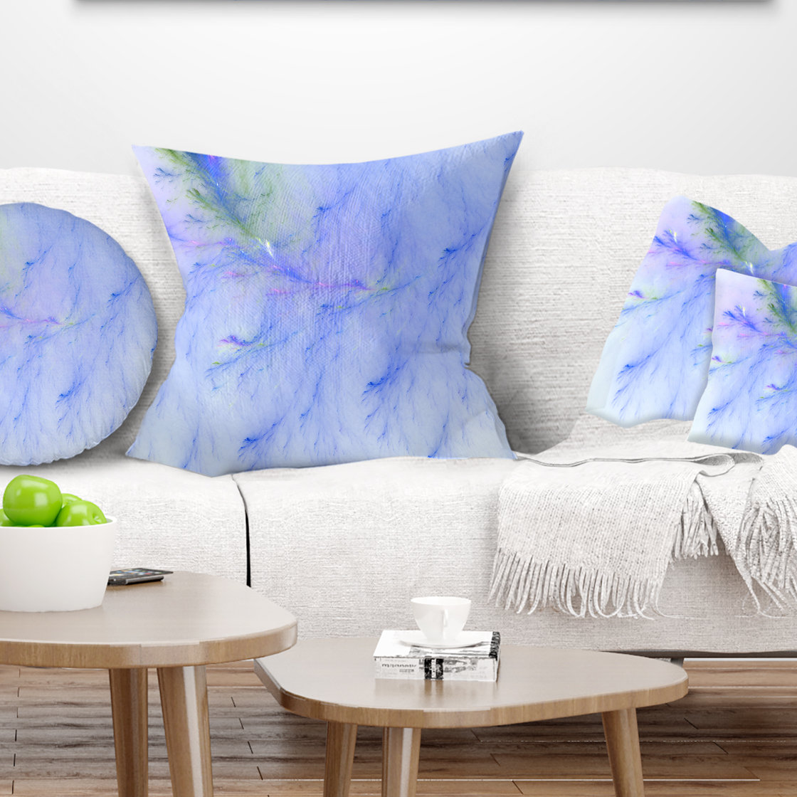 Design Art Light Blue Veins of Marble - Abstract Printed Pillow | Wayfair