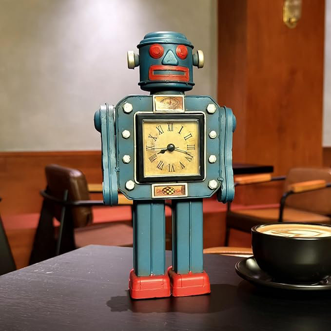 Trinx Robot Automatons Vintage Clock Bot Craft Cartoon Droid Model for ...