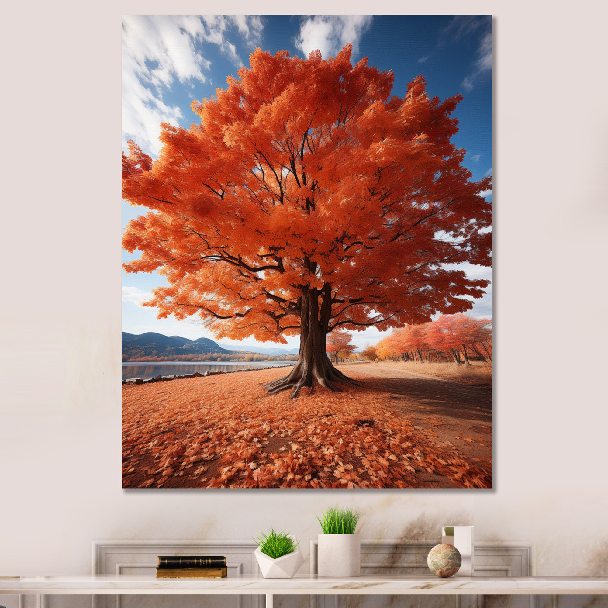 Latitude Run® USA Autumn Splendor Tree Framed On Canvas Print | Wayfair