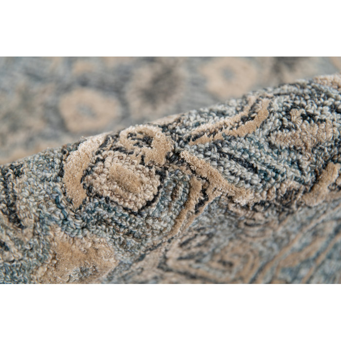 Bungalow Rose Shawsheen Handmade Hand Tufted Gray/Blue Rug | Wayfair