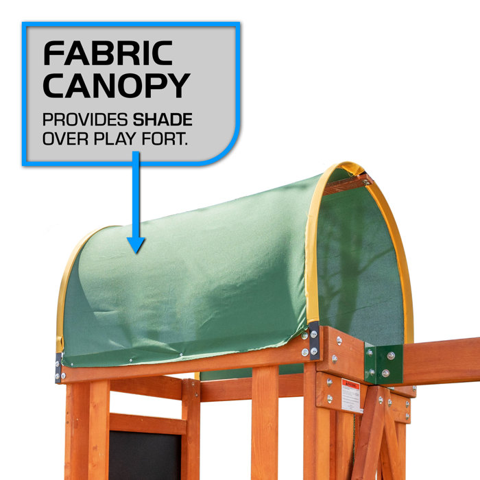 The Swing Company North Star Wooden Swing Set with Slide and LED Light ...