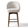 Corrigan Studio® Upholstered Swivel Counter Stool With Curved Back And ...
