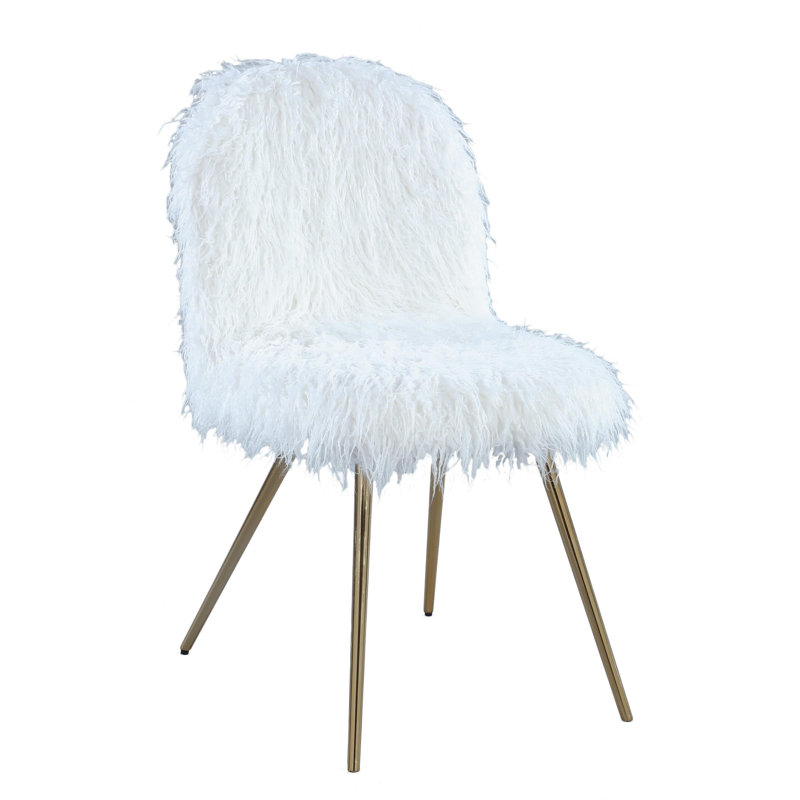 Mercer41 Faux Fur Accent Chair with Gold Legs | Wayfair