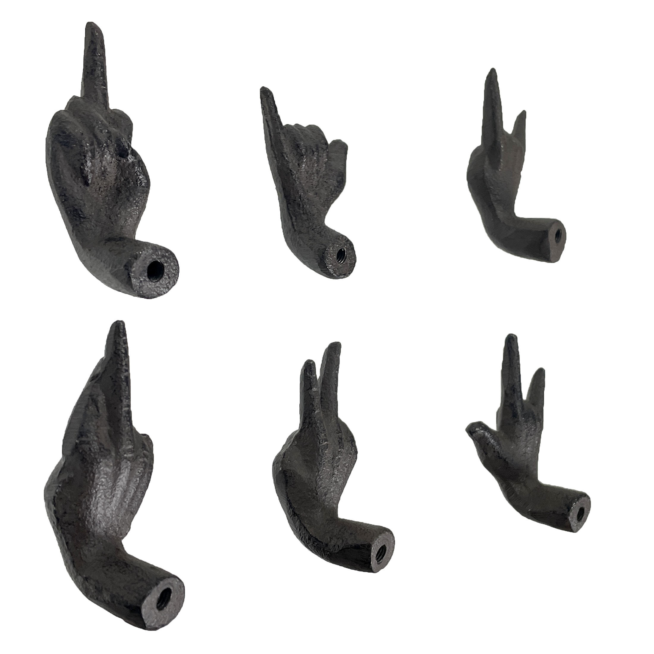 Zeckos Set Of 6 Hand Cabinet Knobs – Rustic Drawer Pulls, Unique ...