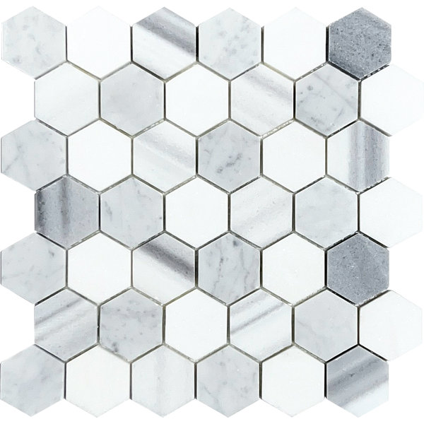 Belluno Designs 2" x 2" Marble Honeycomb Mosaic Wall & Floor Tile | Wayfair