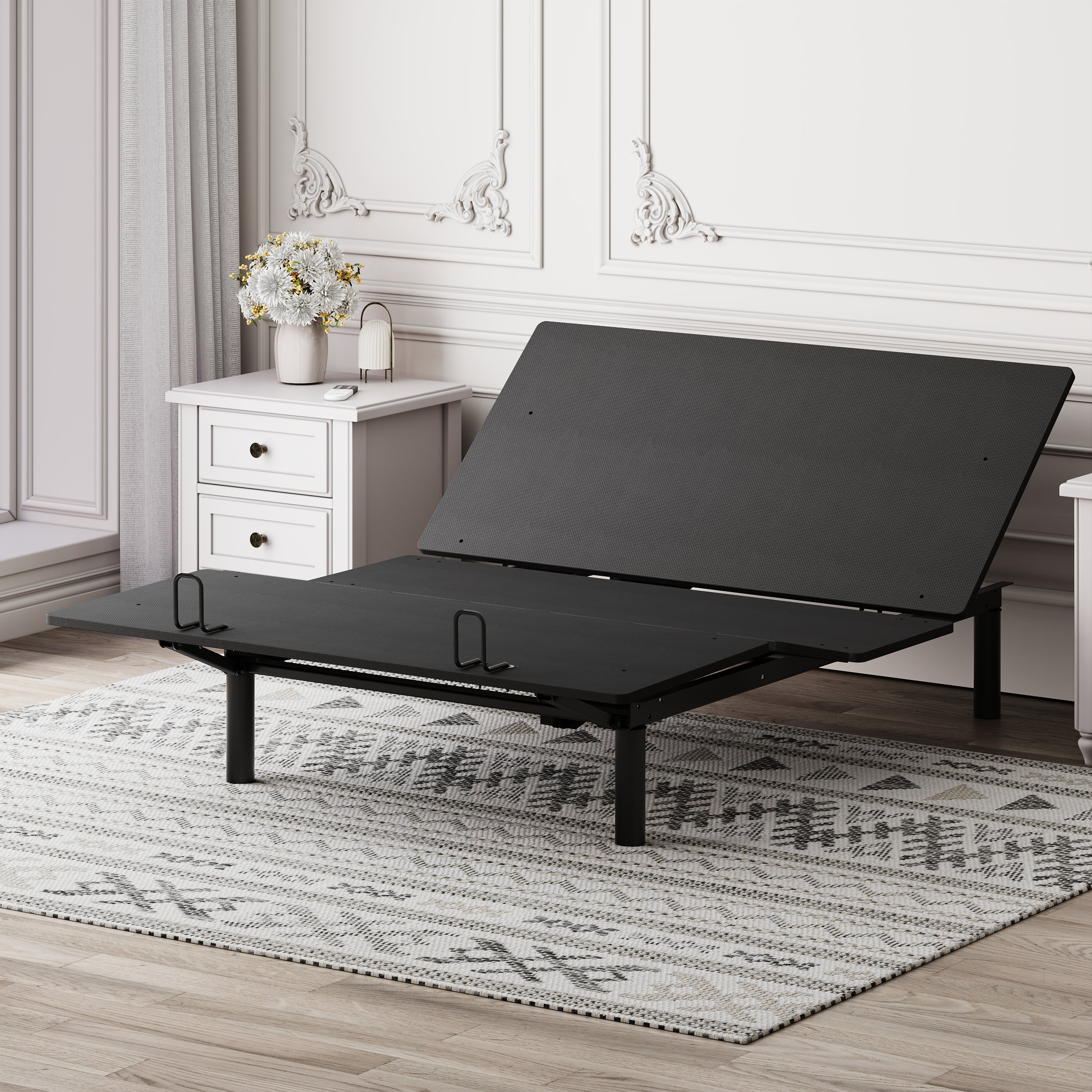 Alwyn Home Kashmira Ergonomic Adjustable Bed Base with Wireless Remote ...