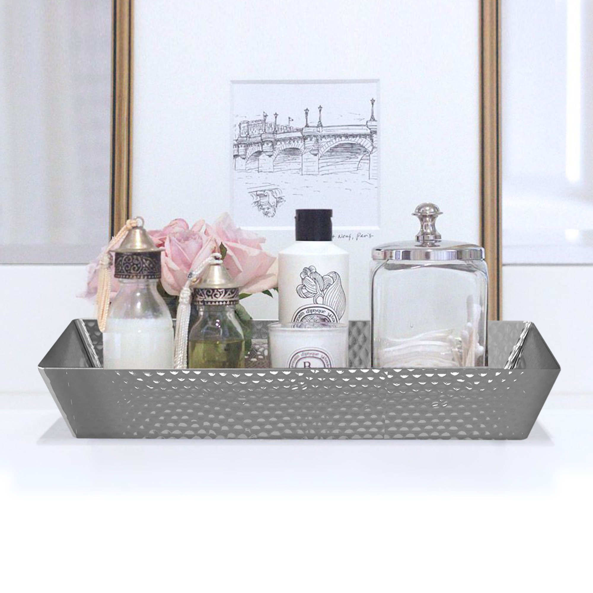 Brayden Studio® Hammered Metal Basket & Reviews | Wayfair
