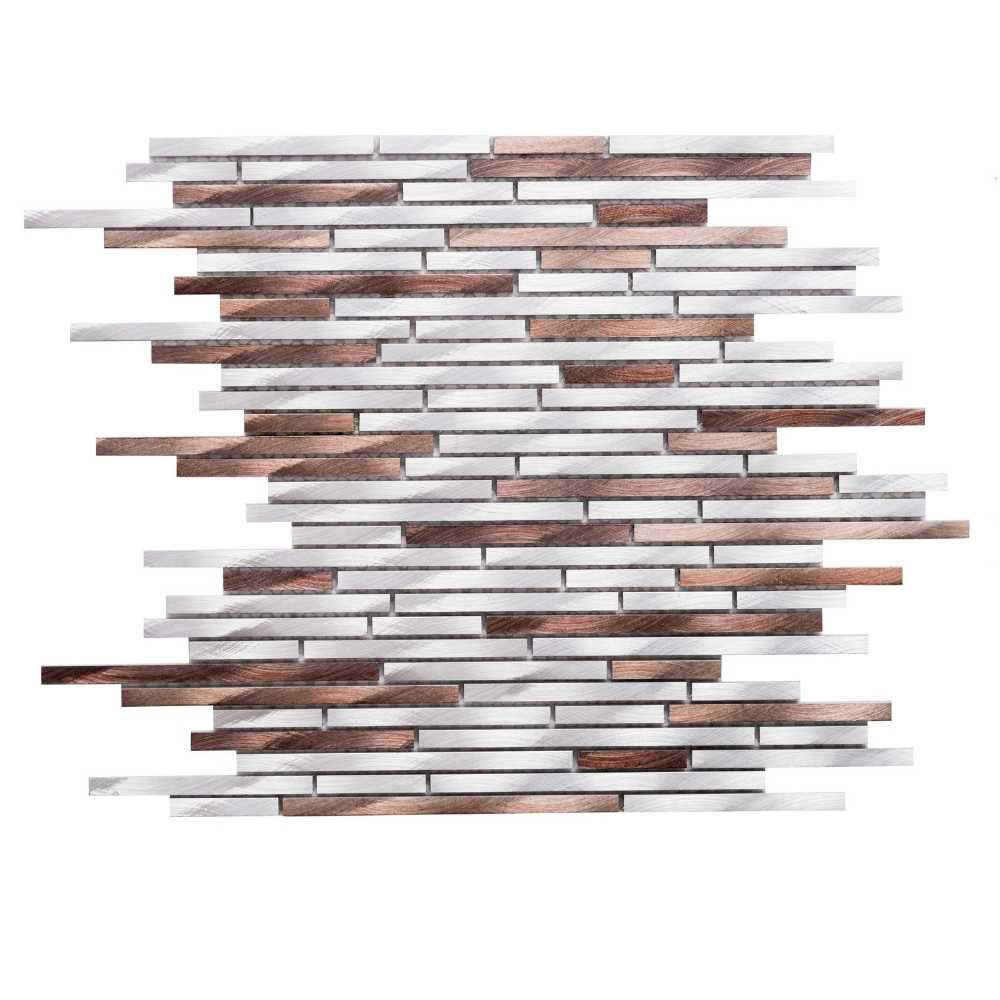 Long Island Mosaics & Tile Victory 12" x 12" Metallic Sleek Linear ...