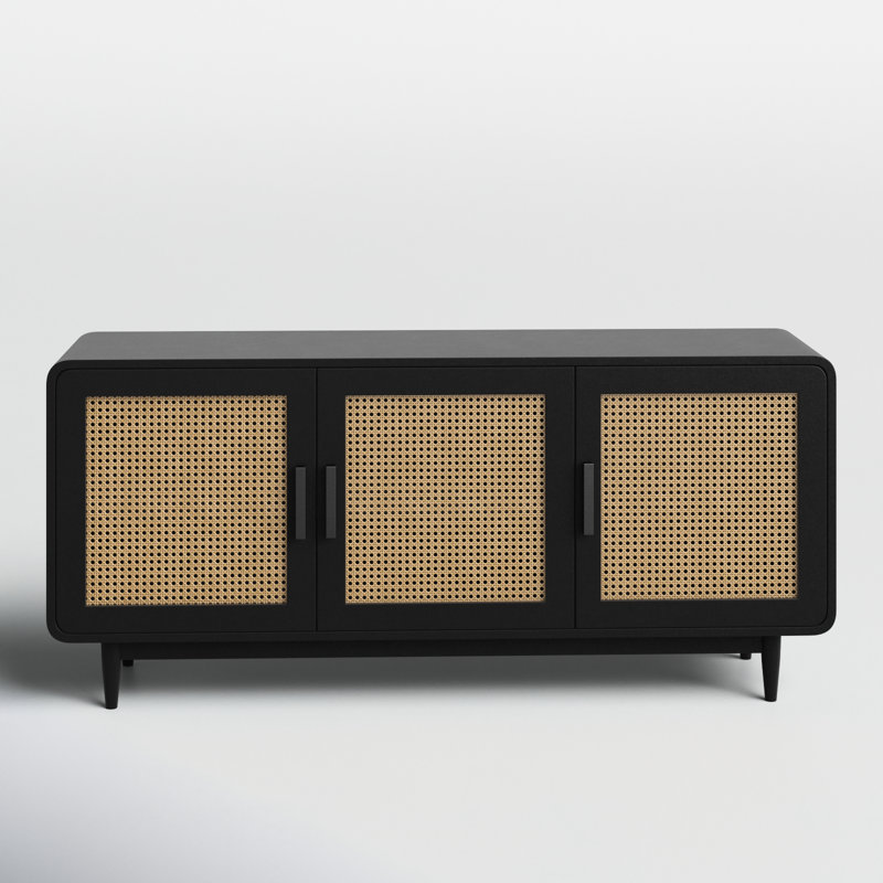 Joss & Main Norene 63" Wide Solid Wood and Cane Sideboard | Wayfair