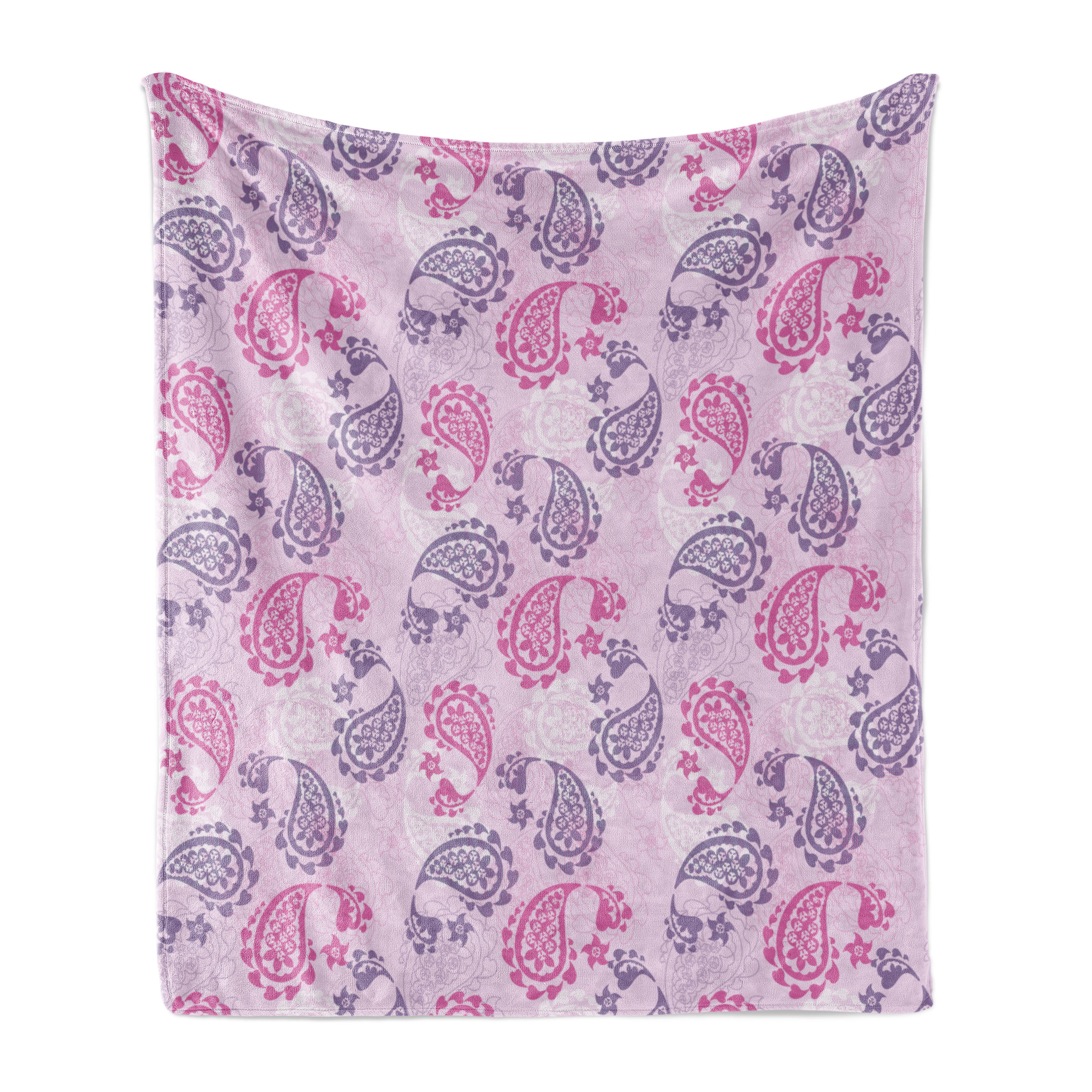 Ambesonne Paisley Fleece Throw Blanket Art Effects Fuchsia Lilac | Wayfair