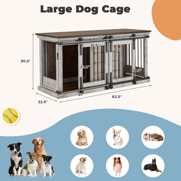 Tucker Murphy Pet™ Solid Wood Dog Crate Furniture, Dog Kennel Tv ...