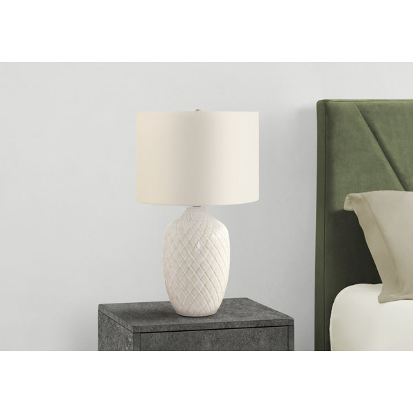 Ivy Bronx Lighting, 25"H, Table Lamp, Cream Ceramic, Ivory / Cream ...