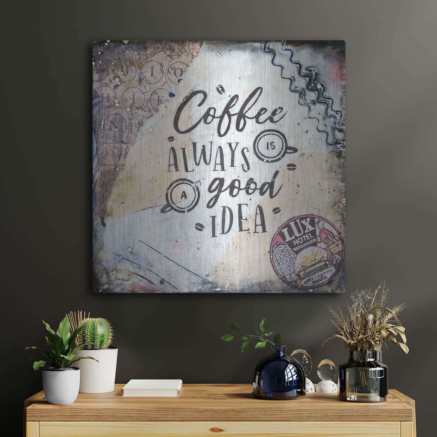 Luxe Metal Art 'Coffee Love' By Britt Hallowell, M " Coffee Love " by ...