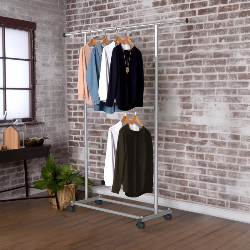CHhome Steel Adjustable Rolling Clothing Rack | Wayfair