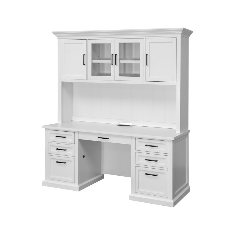 Wildon Home® Elsabeth 68'' W Rectangular Standard Desk and Hutch | Wayfair