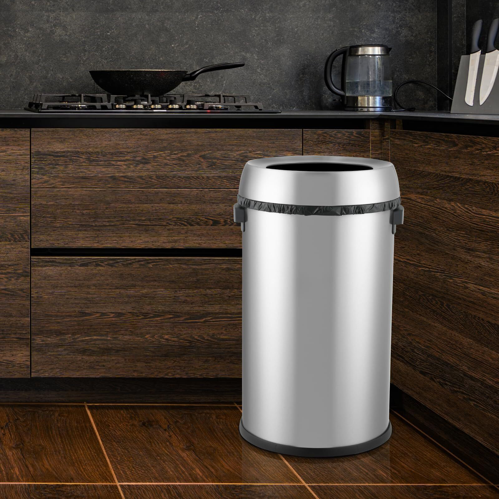 Rebrilliant 65L/17 Gallon Heavy Duty Commercial/Kitchen Trash Can, Open ...