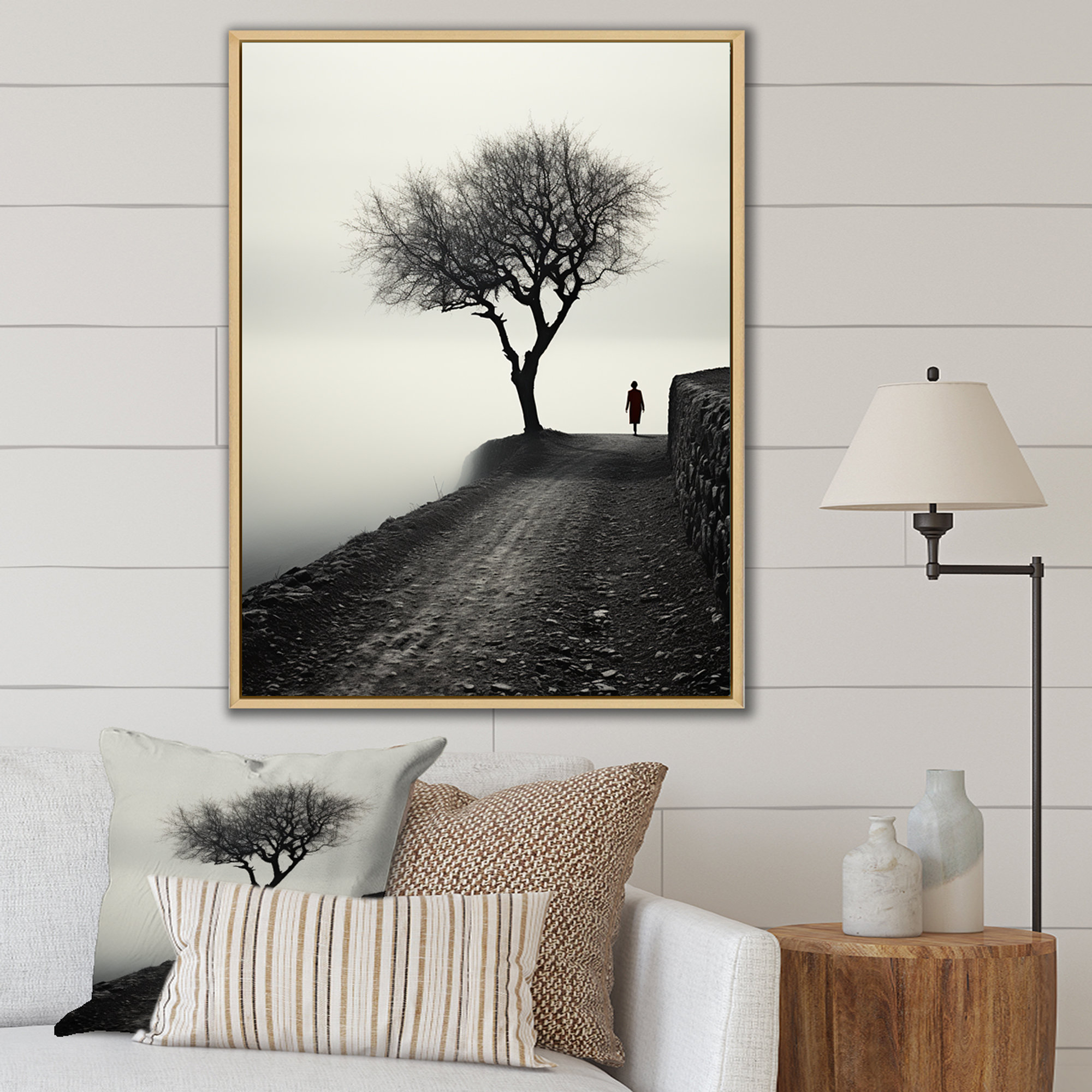 Winston Porter Black And White Solitude Road II - Road Wall Art Living ...