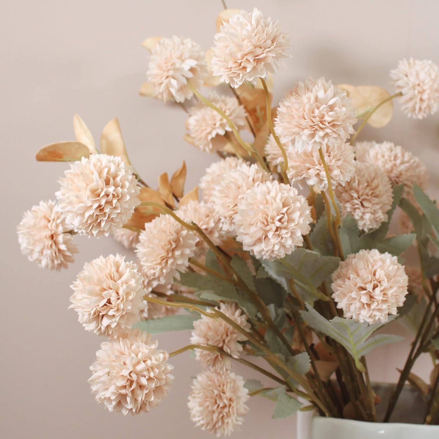 Primrue Flowers Artificial , Fake Mums Long Stem Flowers, Faux Kiku ...
