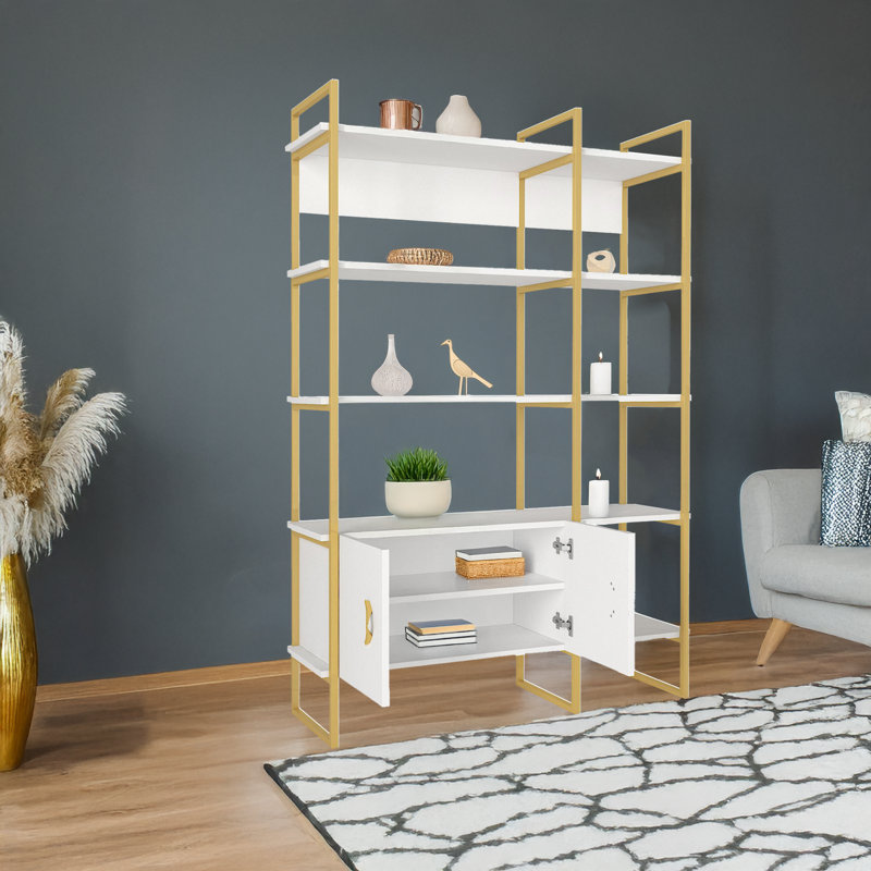 SpiritHome Metal Etagere Bookcase | Wayfair