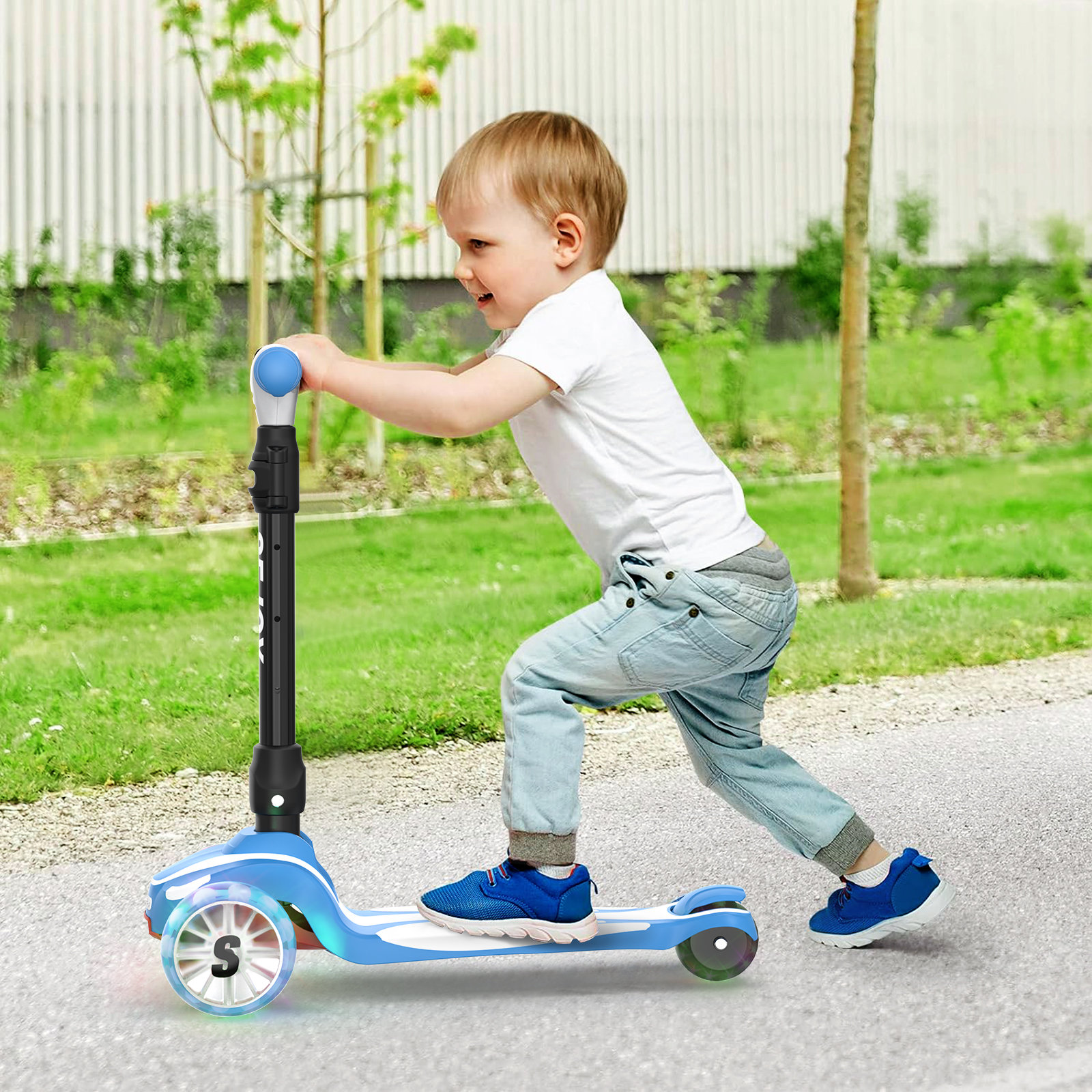 SEJOY Kick Scooter With Adjustable Handlebar And Safety Brake Device ...
