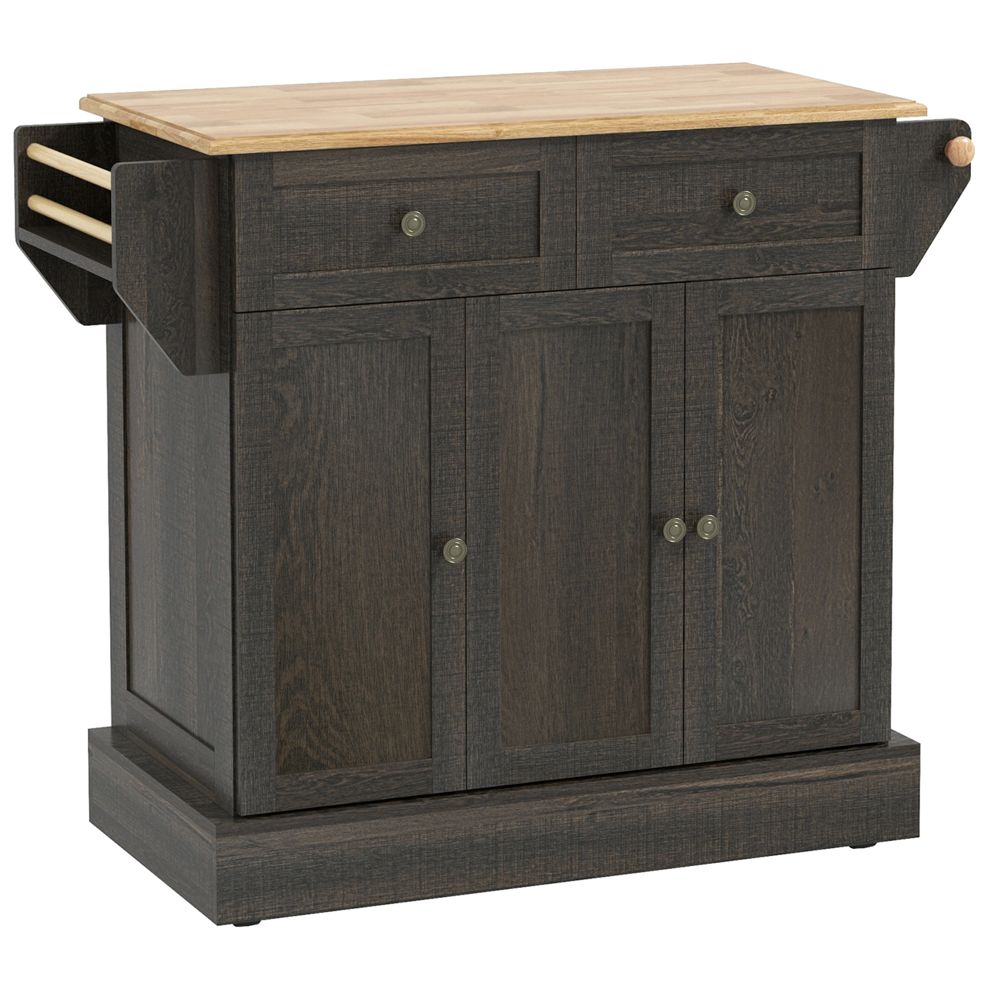 One Allium Way Triple-Cabinet Kitchen Island On Wheels, Kitchen Storage ...