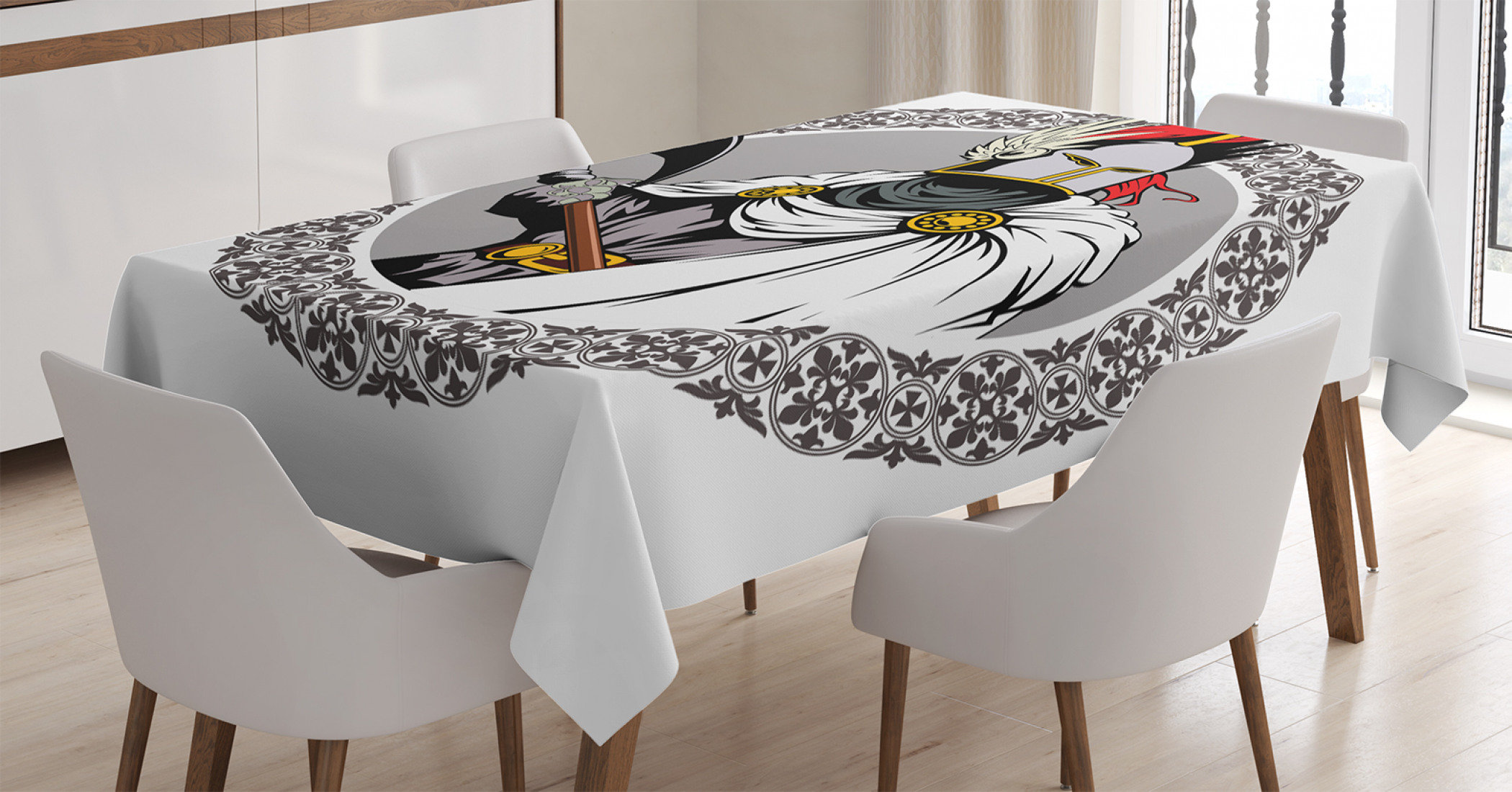 East Urban Home Ambesonne Medieval Tablecloth, Medieval Knight With ...