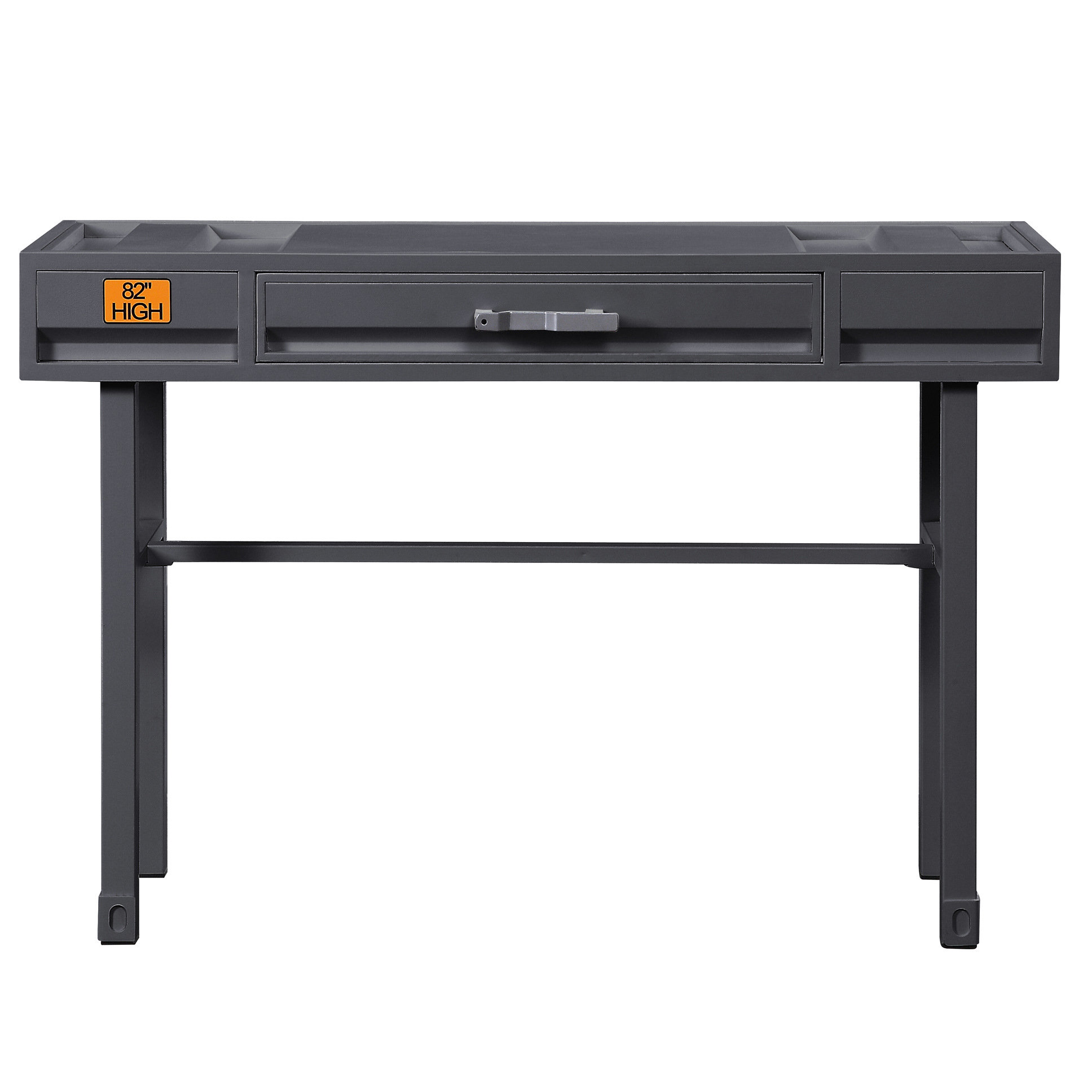 17 Stories Rectangular Office Desk - 1 Drawer, Gunmetal Finish Design ...