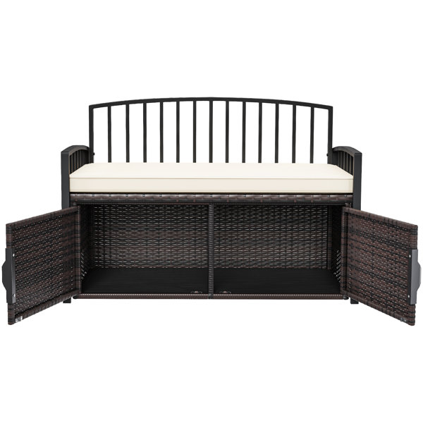 Red Barrel Studio® 70 Gallon Outdoor Storage Bench with Cushion ...