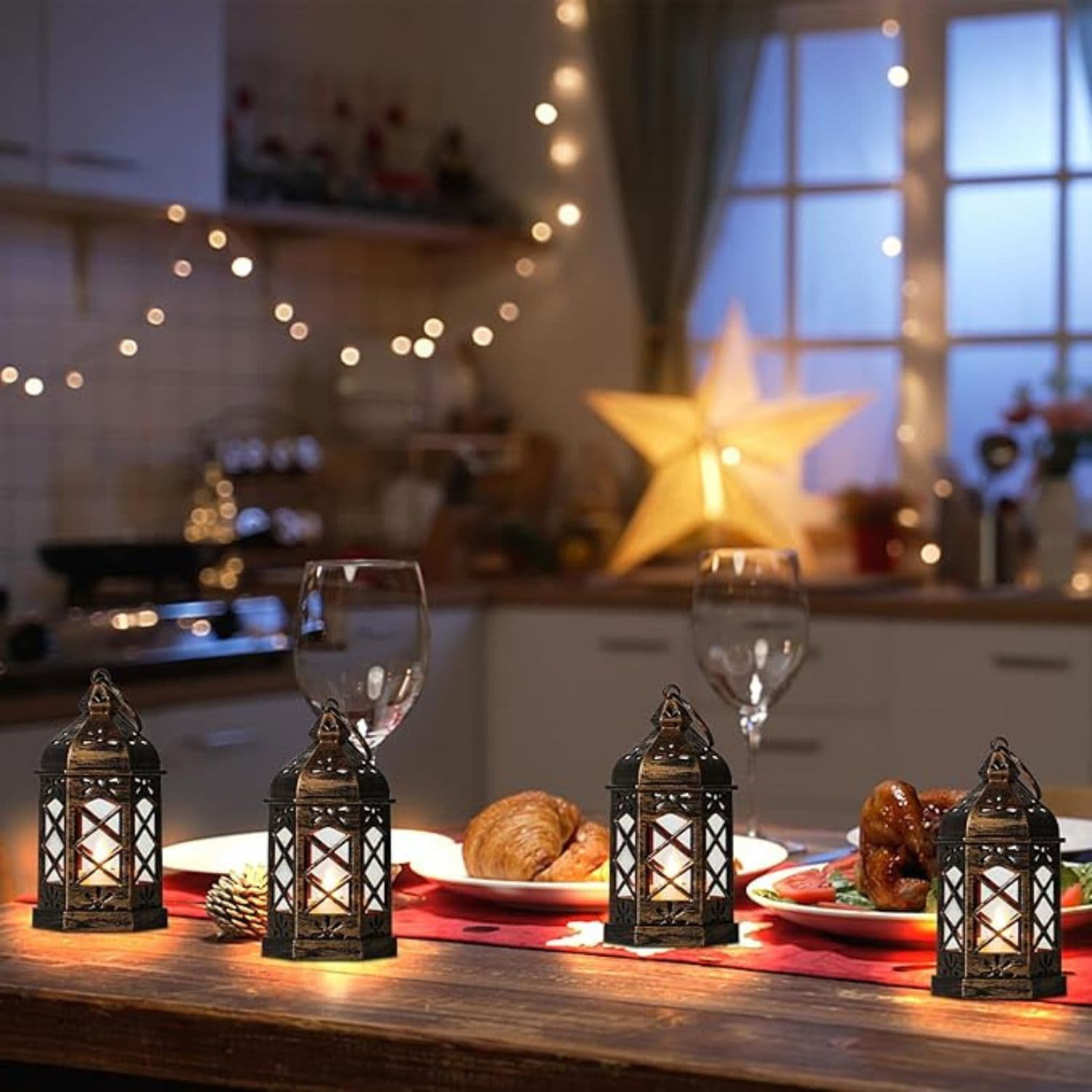 Bungalow Rose 12Pcs Mini Lanterns with LED Candle Decor | Wayfair
