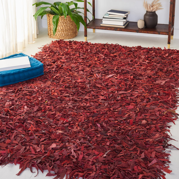 World Menagerie Schaefer Handwoven Leather Solid Color Rug & Reviews ...
