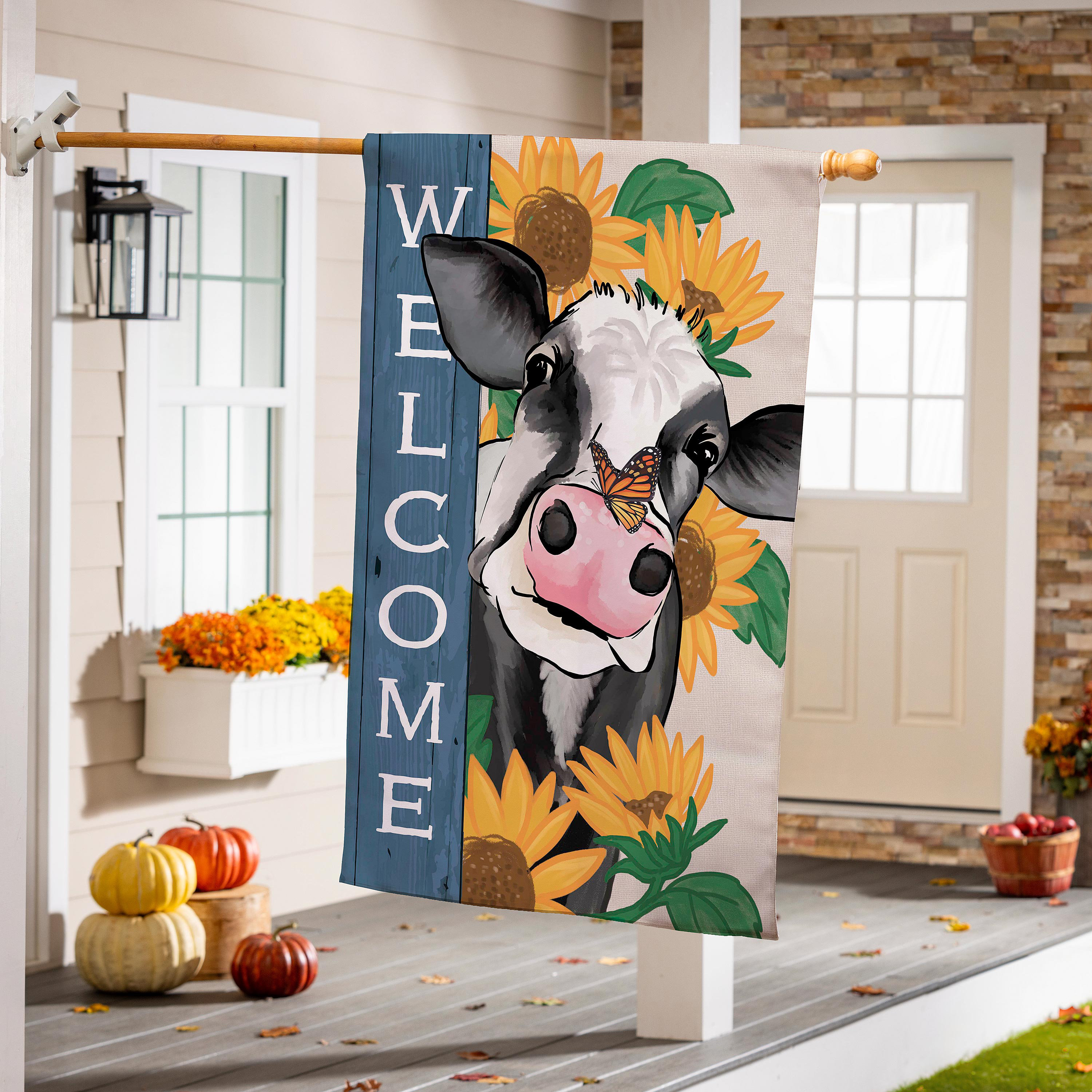 Ophelia & Co. Mooove Over For Fall House Flag | Wayfair