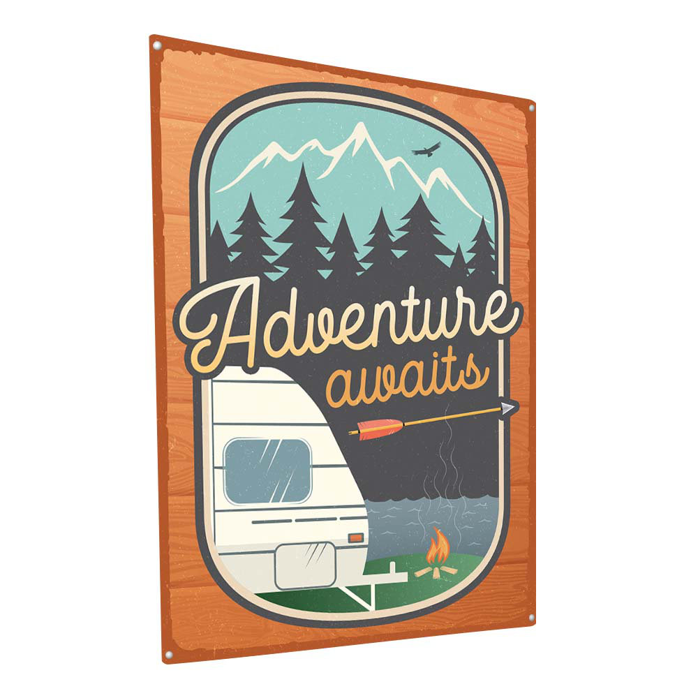 Trinx Janaya Adventure Awaits Rv Camping Metal Sign | Wayfair